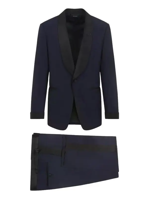 TOM FORD Shawl-lapel Wool Suit - Blue