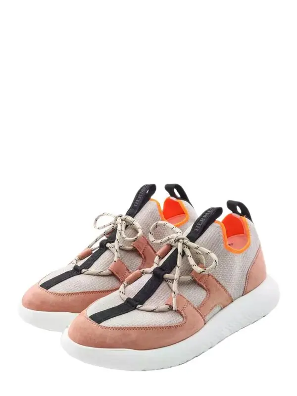 Hermès 1910s Knit Sneakers With Suede Trim - Neutrals