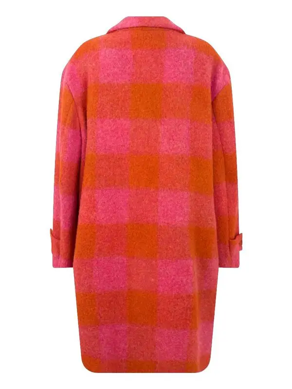 Moschino Checked Long-sleeve Coat - Pink