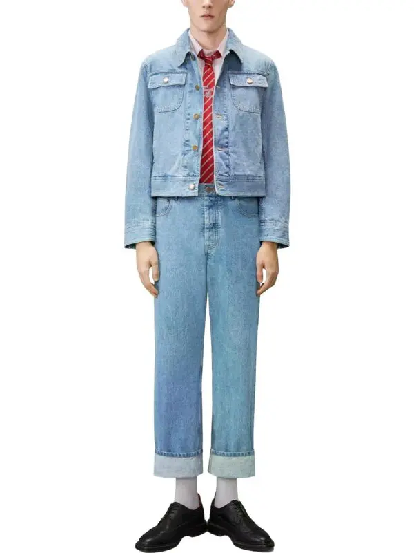 Thom Browne Selvedge Backstrap Denim Jacket - Blue