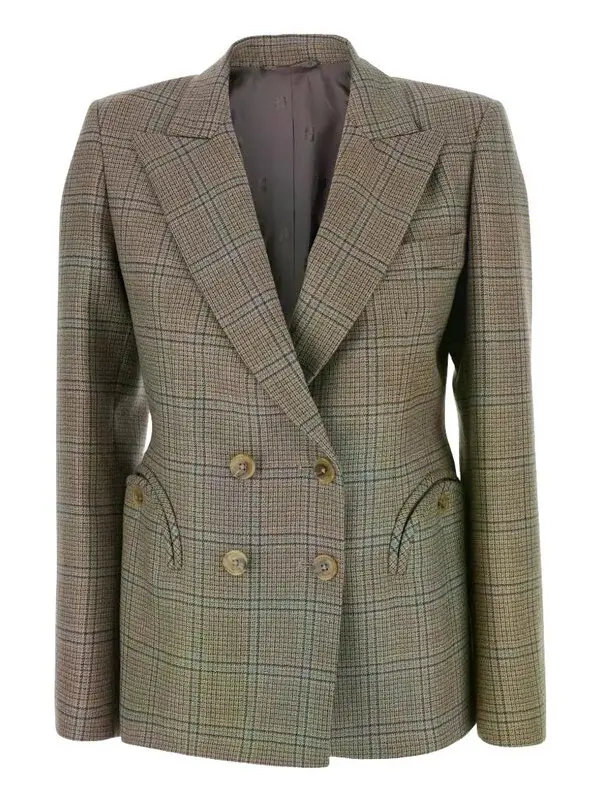BLAZÉ MILANO Double-breasted Check Blazer - Neutrals