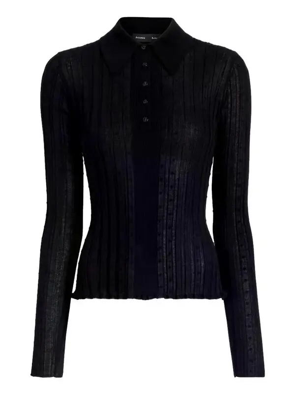 Proenza Schouler Monet Top In Fine Bobble Knit - Black