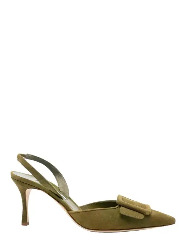 Manolo Blahnik Maysli Buckle-detail Heeled Pumps - Green