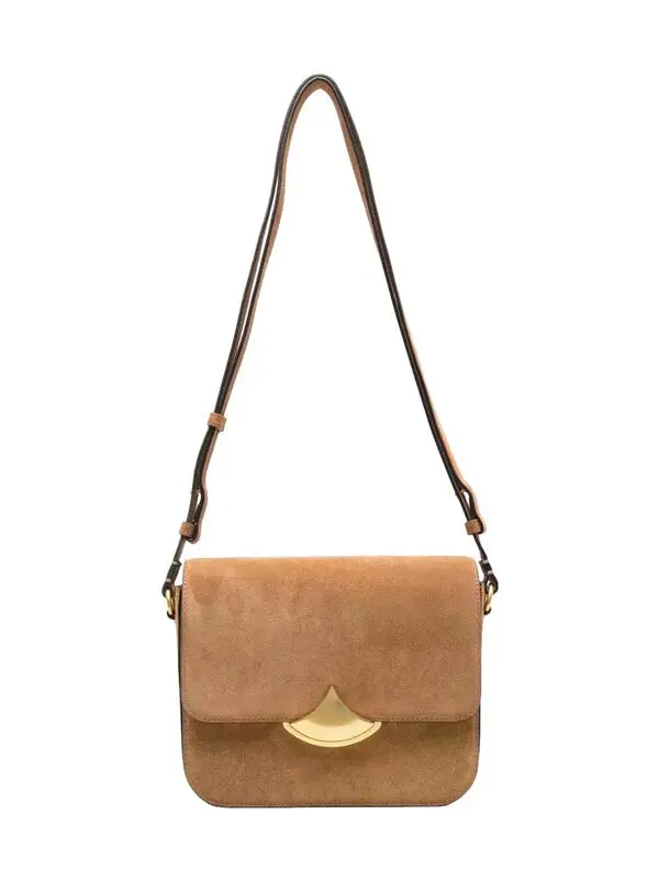 SESSUN Suede Crossbody Bag With Gold-tone Hardware - Brown