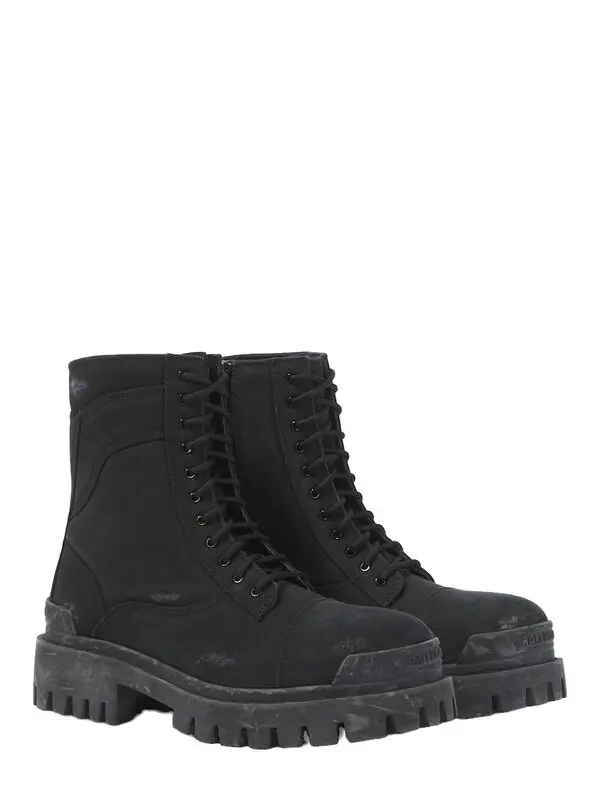 Balenciaga Combat Strike Lace-up Boots - Black