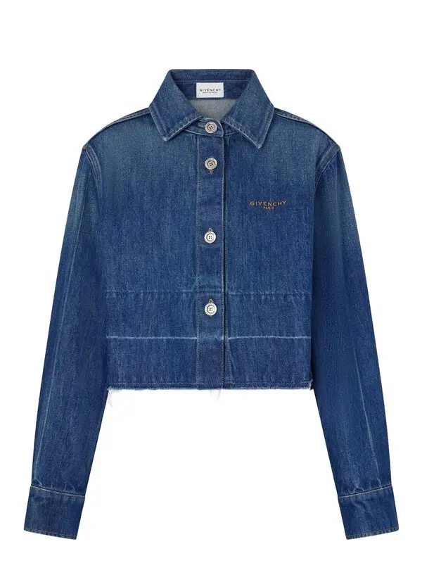 Givenchy Raw Edge Denim Jacket - Blue