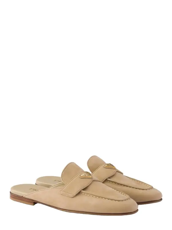 Prada Nubuck Mules - Desert Beige