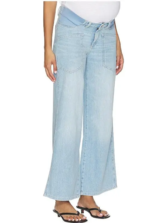 DL1961 X Bumpsuit Hepburn Wide Leg High Rise Maternity Jeans In . Also - Blue
