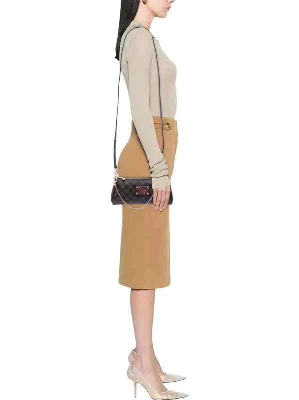 LOUIS VUITTON 2010 Damier Ebene Eva Satchel - Brown