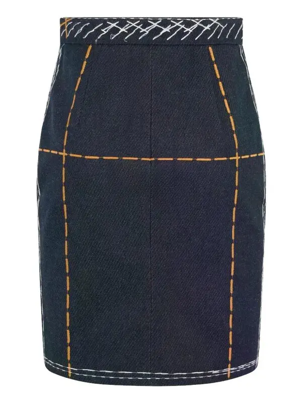 Moschino Contrast Stitch Mini Skirt - Blue