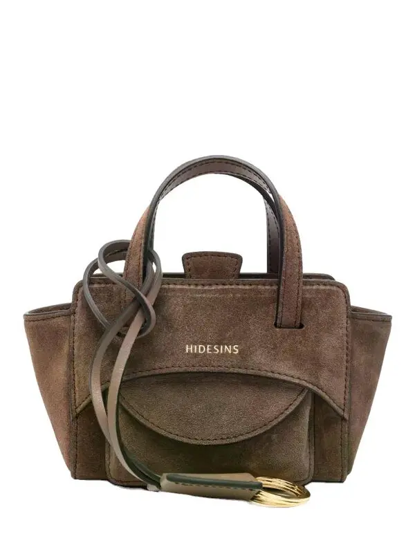 HIDESINS Mini Logo-print Suede Tote Bag - Brown