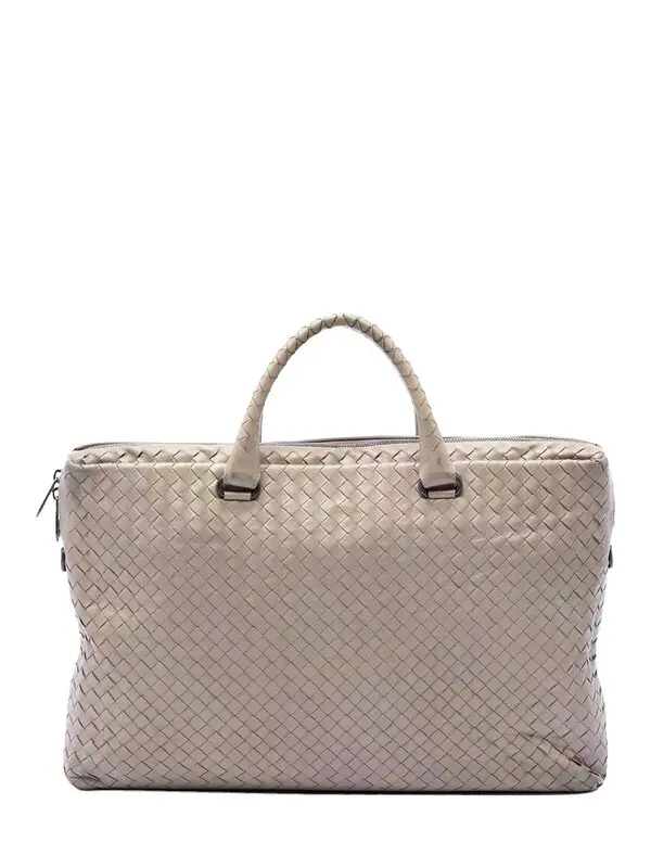 Bottega Veneta Woven Nappa Leather Business Bag - Neutrals