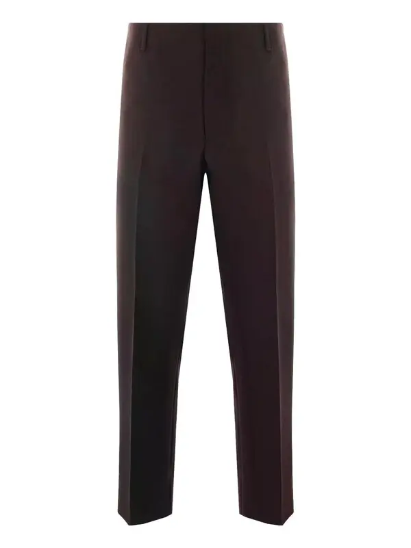 Prada Pressed-crease Straight Trousers - Brown