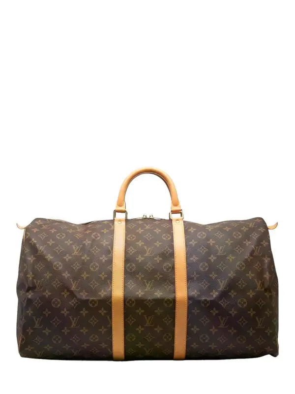 LOUIS VUITTON Monogram Keepall 55 Travel Bag - Brown