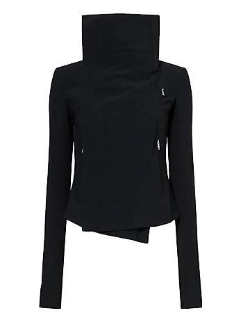 Rick Owens Asymmetrical-zip Long-sleeve Cady-crepe Biker Jacket - Black