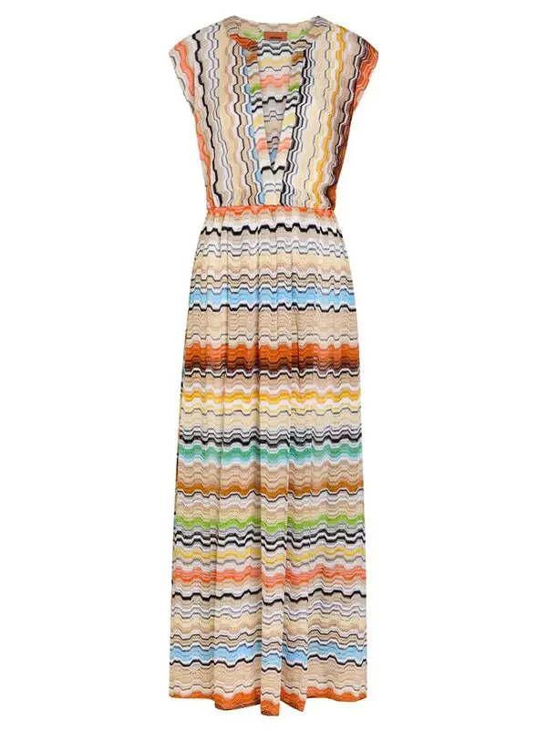 Missoni Zigzag Intarsia Fine-knit Maxi Cover-up Dress - Multicoloured