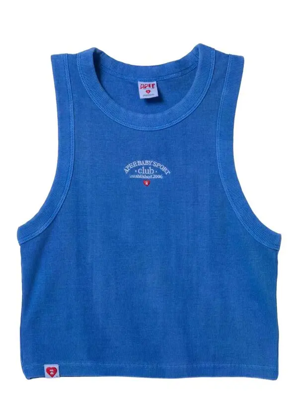 AAPE BY *A BATHING APE Heart Logo Embroidered Racerback Tank Top - Blue