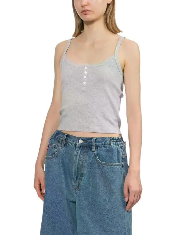 AAPE BY *A BATHING APE Apee™ A Bathing Ape® Henley Neck Button-up Tank Top - Grey