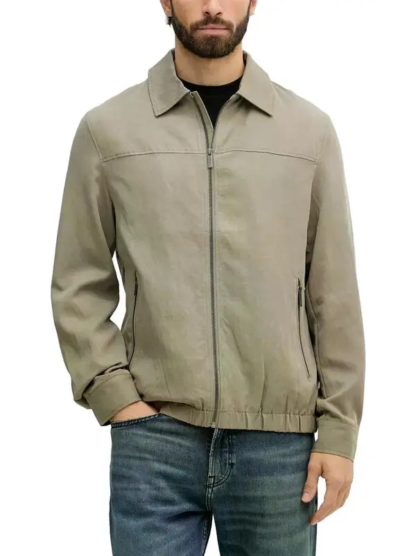 Guess Zip-up Collared Jacket - Green