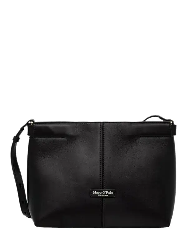 Marc O'polo Logo Patch Leather Tote Bag - Black