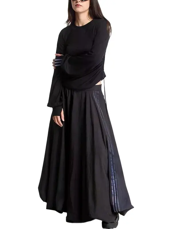 Y3 Cinched Drape Long-sleeve Top - Black