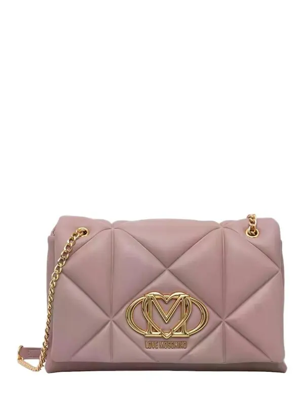 Moschino Logo-plaque Quilted Crossbody Bag - Pink