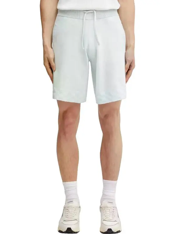 Filling Pieces Resort Checkerboard-knit Drawstring Shorts - Blue