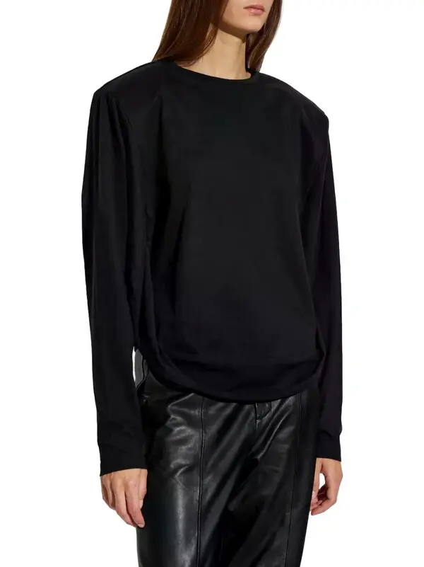 IRO PARIS Arum Padded Shoulder Top - Black