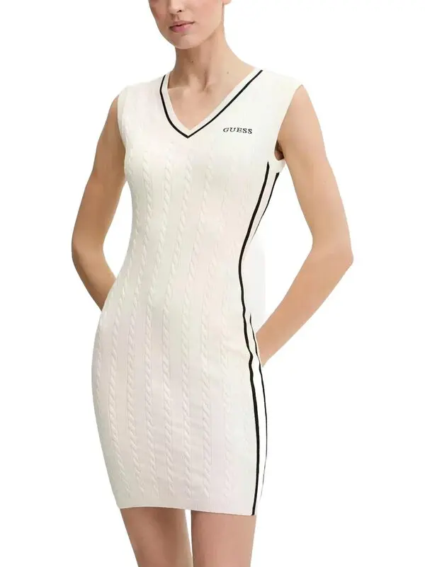 Guess Cable Knit Sleeveless Mini Dress - Neutrals