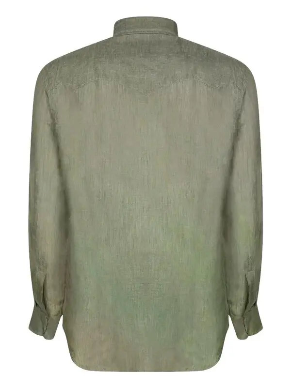 DELL'OGLIO Western-yoke Press-stud Shirt - Green