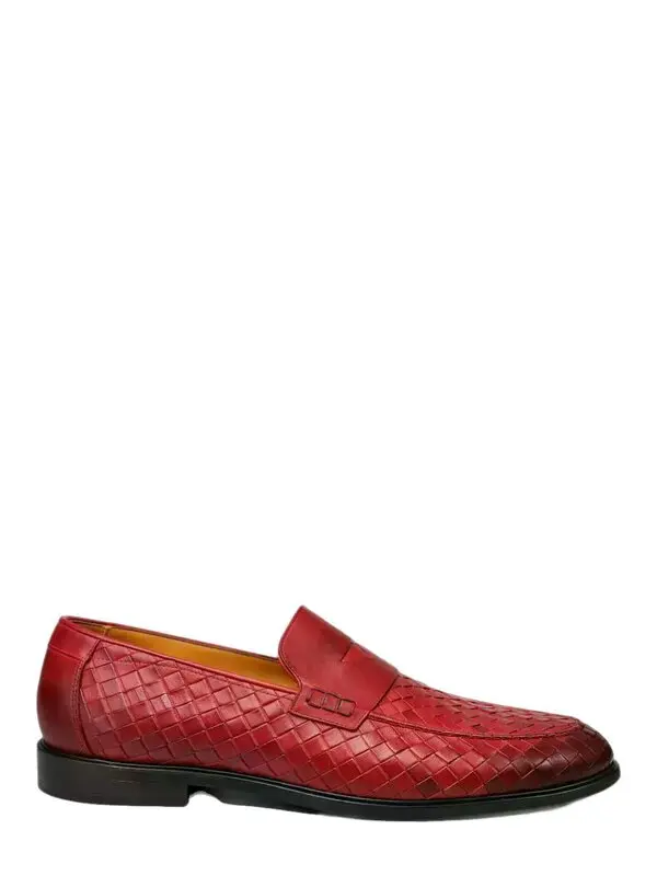 DOUCAL'S Woven Leather Loafers - Red