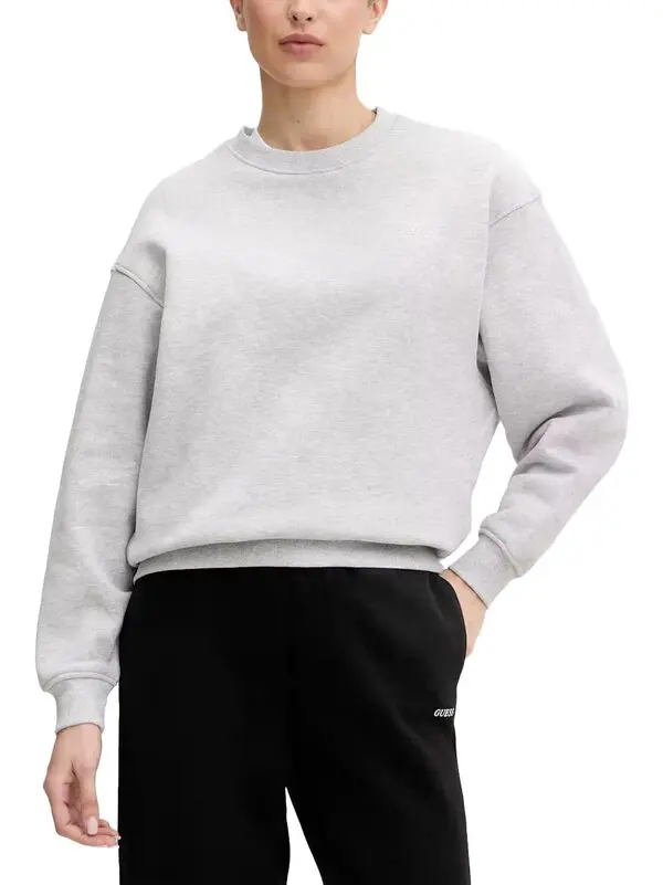 Guess Embroidered Dropped Shoulder Sweatshirt - Grey