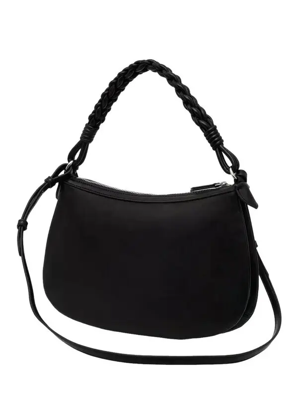 Armani Exchange Braided Handle Heart Charm Shoulder Bag - Black