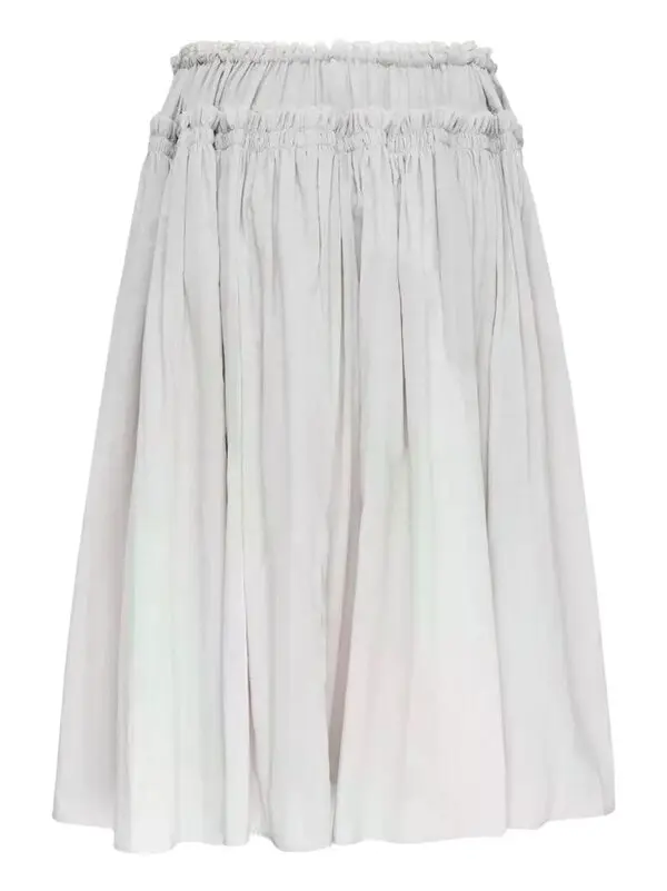 GLOWNY Lace-trim Gathered Midi Skirt - Grey