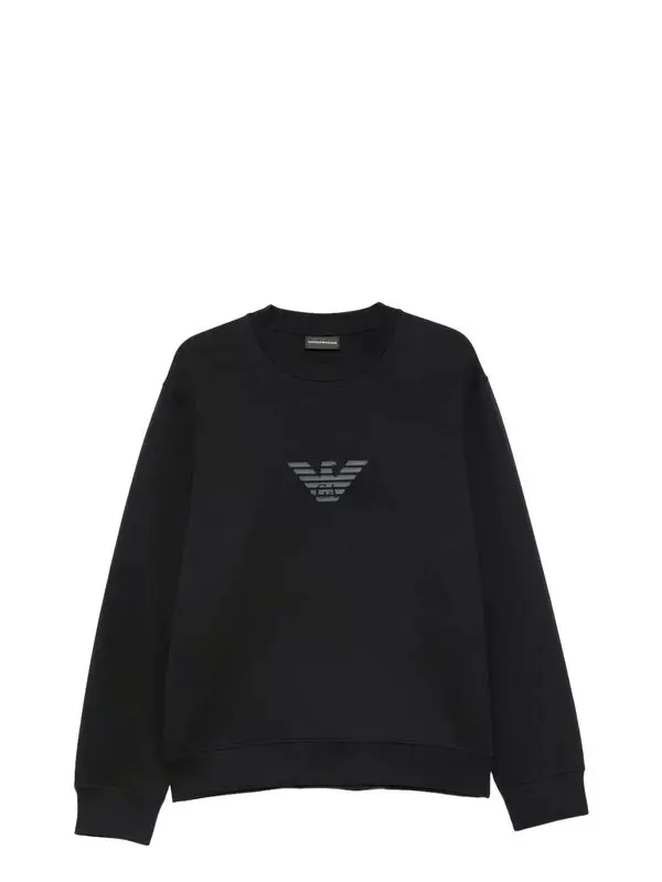 Emporio Armani Logo Patch Crewneck Sweater - Blue