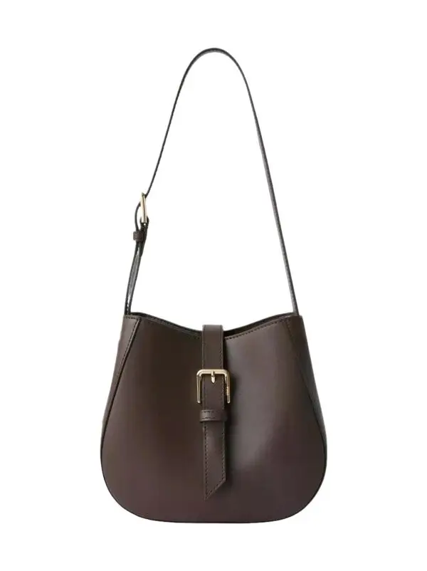 Furla Leather Bucket Bag With Buckle Detail - Brown