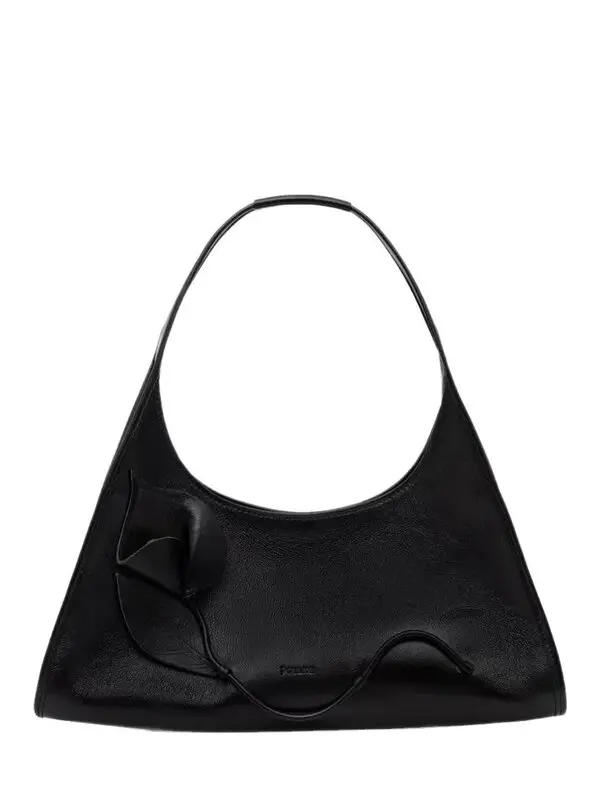 POLLINI Amonet Flower-appliqué Tote Bag - Black