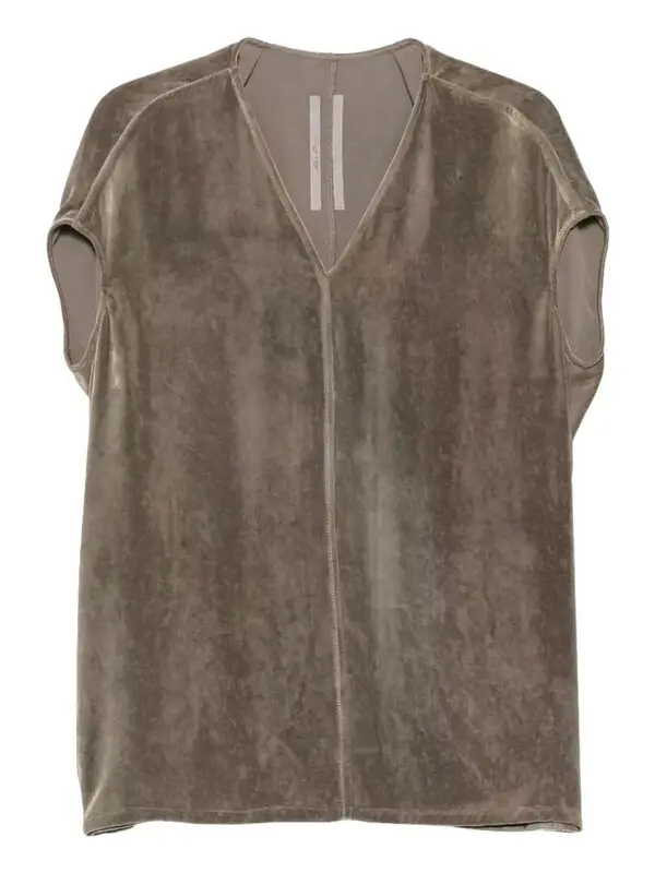 Rick Owens V-neck Blouse With Cap Sleeves - Neutrals