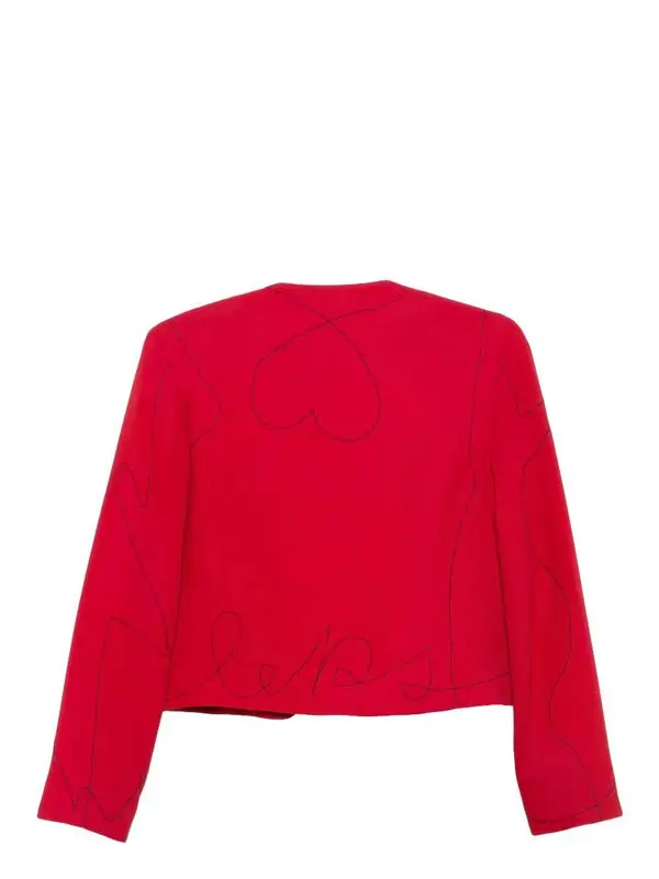 Moschino Embroidered Button-up Jacket - Red