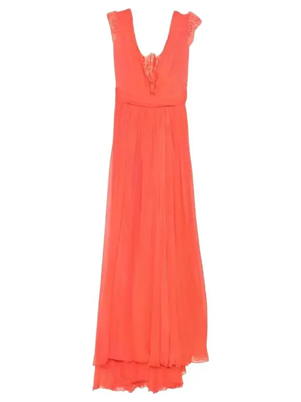 RHEA COSTA Lace-trimmed Maxi Dress - Orange