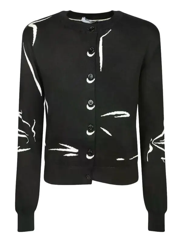 Moschino Scribble Print Cardigan - Black