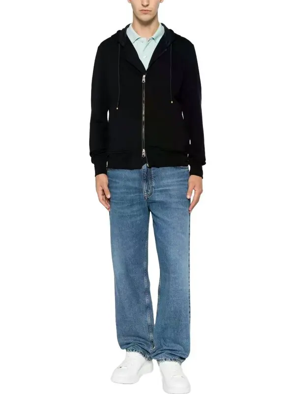 Paul Smith Zip-up Drawstring Hoodie - Blue