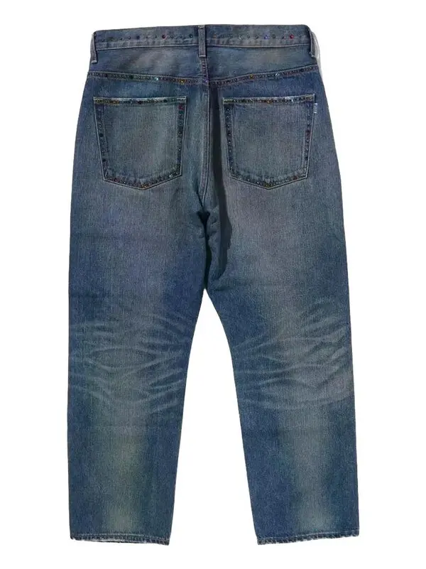 A BATHING APE Crystal Embellished Jeans - Blue