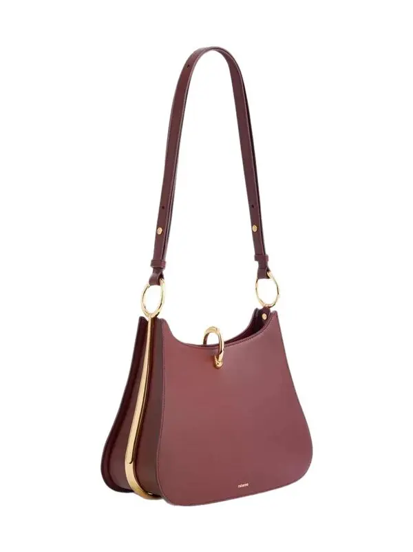 Rabanne Medium Ring Leather Shoulder Bag - Red