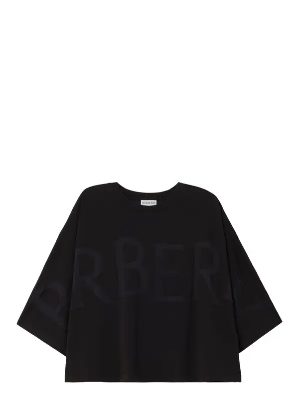 Burberry Logo Cropped T-shirt - Black