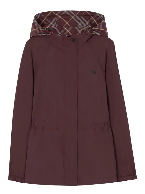 Burberry Reversible Hooded Check Jacket - Red