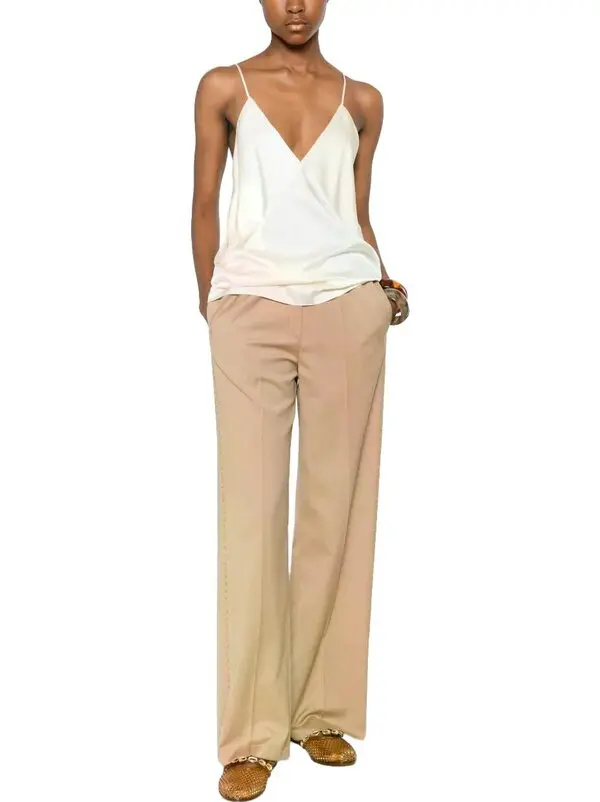FORTE_FORTE Bead-embellished Wide-leg Trousers - Neutrals