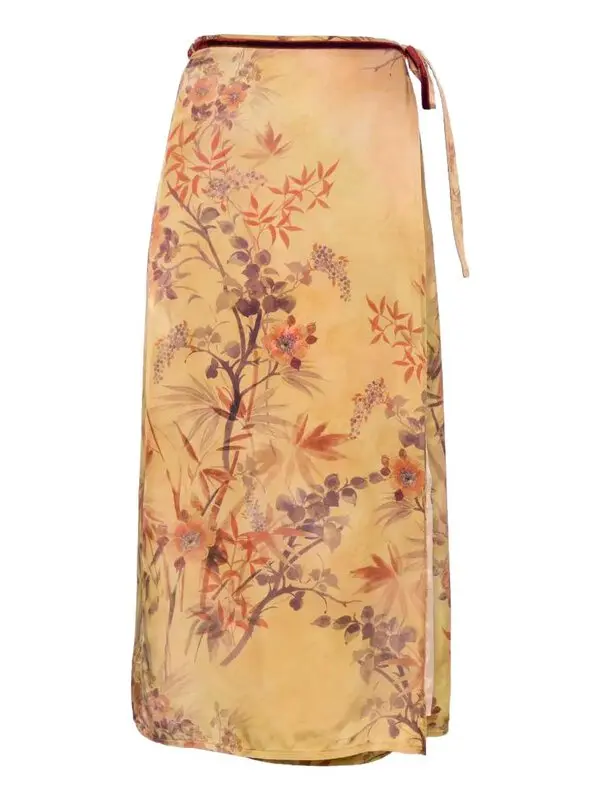 FORTE_FORTE Le Bambou Secret Wrap Midi Skirt - Neutrals