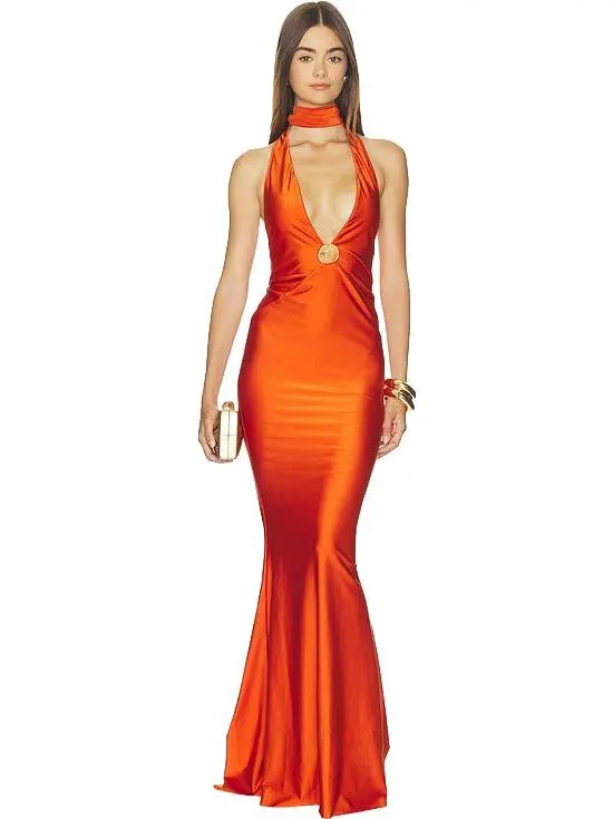 SHANI SHEMER Tala Maxi Dress - Orange