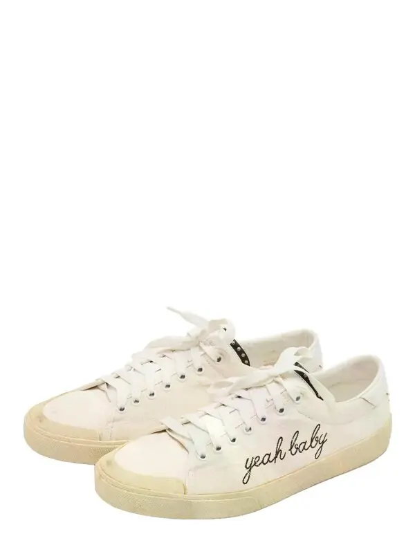 Saint Laurent Court Classic Embroidered Sneakers - Neutrals